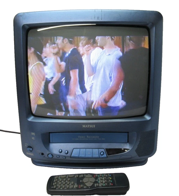 14 INCH CRT TV VCR COMBO VHS RETRO GAMING TV MATSUI FULLY WORKING ...