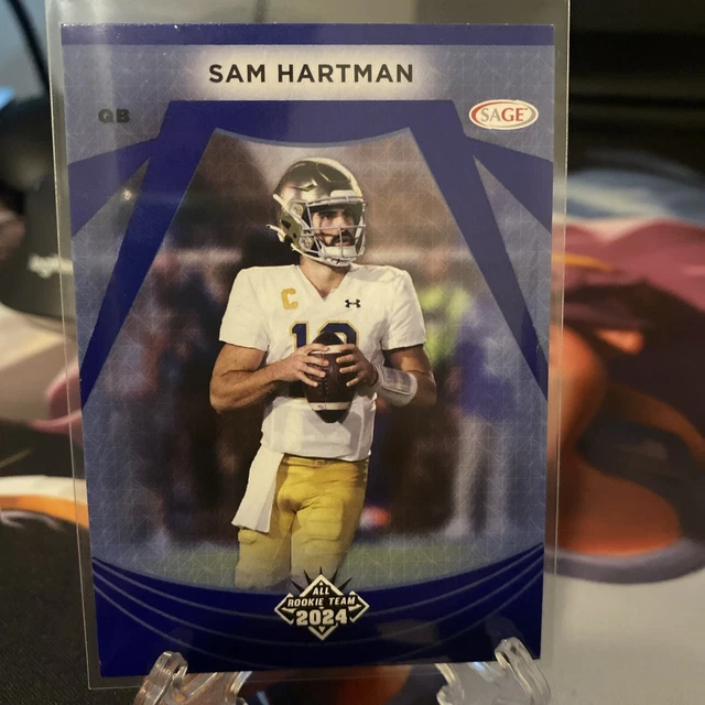 SAM HARTMAN 2024 Sage All Rookie Team Blu #117 ND Irish/Washington ...