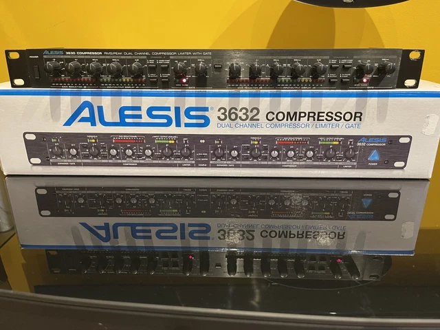 ALESIS 3632 COMPRESSOR Dual Channel Compressor/Limiter/Gate Boxed ...