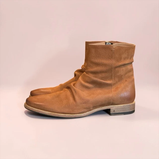 JOHN VARVATOS MEN'S Leather Boots - Cognac Brown / Tan - Man Size [11 ...