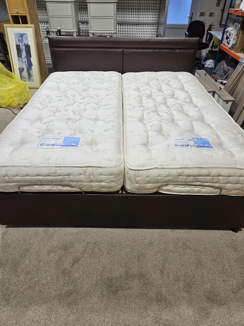 MALMO SUPER KING Size Electric Bed 6ft X 6ft6 Faux Leather Dark Brown ...