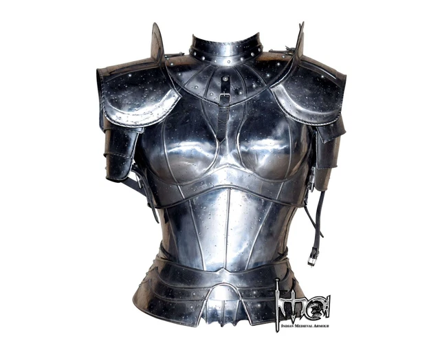 MEDIEVAL KNIGHT FEMALE Fantasy Full Armor Lady Cuirass Cosplay Costume ...