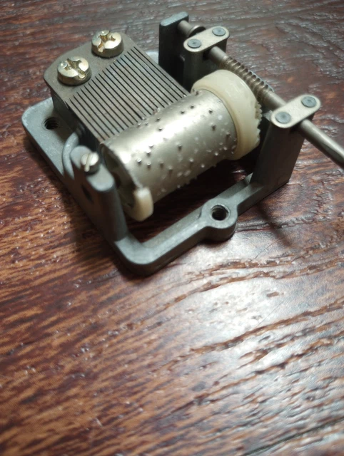 VINTAGE MUSIC BOX Mechanism Internals Mechanical Hand Crank Japan ...