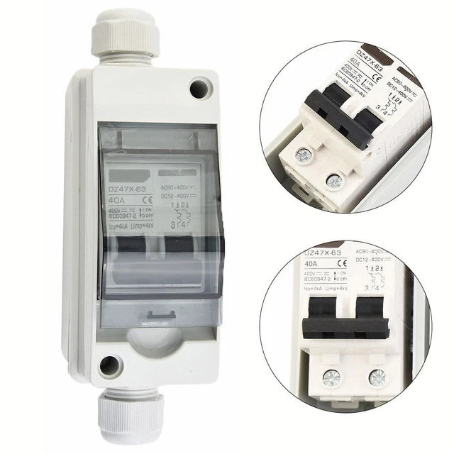 SOLAR PV CELL Combiner Box AC 400V 40A Circuit Breaker Switch With ...