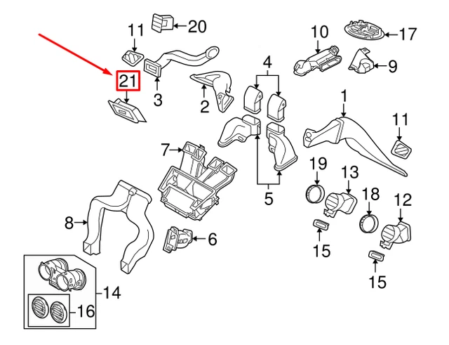 OEM LR DISCOVERY 4 L319 Heater Left Lower Air Inlet Vent Lr028394 ...