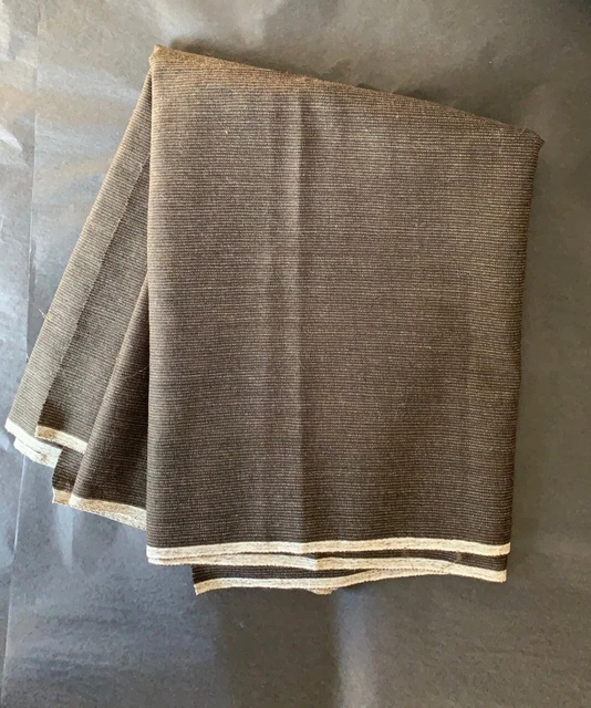 RARE COUPON DE tissu laine sur la trame de soie marron 450 cm x 77 cm ...
