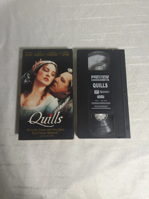 QUILLS VHS VCR Video Tape Used Movie Michael Caine Sexy Funny Romance ...