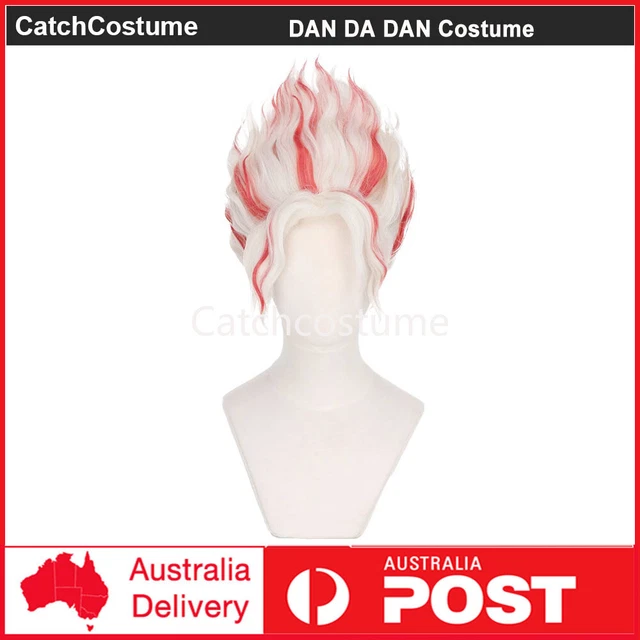 ANIME DAN DA DAN Takakura Ken Okarun Cosplay Wig Role Play Red White ...