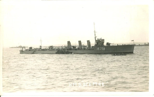 HMS SCEPTRE 1917 Royal Navy WWI warship destroyer Admiralty R-class RP ...