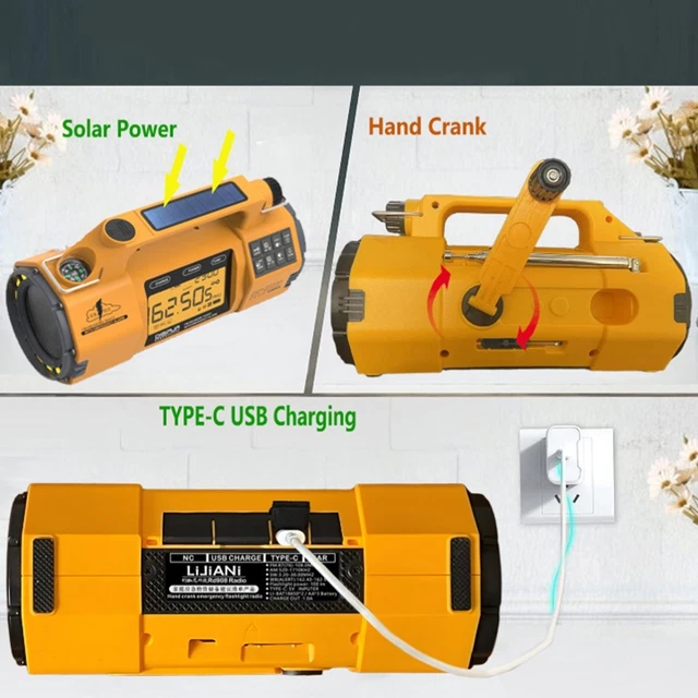 MULTI-FUNCTION EMERGENCY RADIO with AM/FM/SW/ Bands, Flashlight, 4325 £ ...