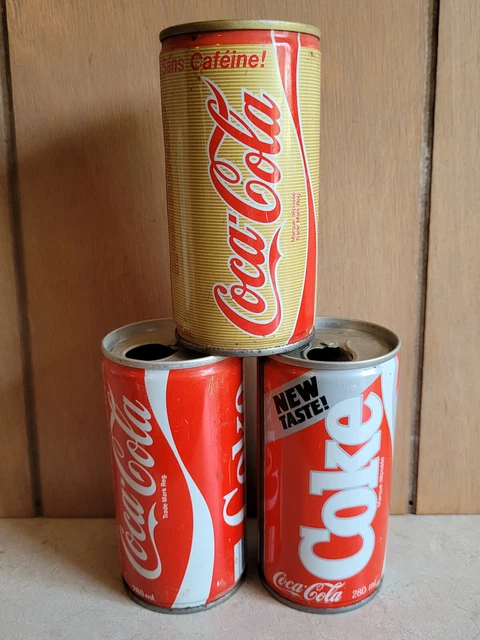 COKE LOT OF 3 Different Soda Pop Cans New Caffeine Free Coca-Cola ...