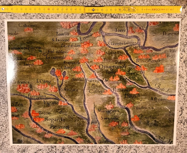 STAMPA MAPPA ANTICA Verona Tomba Lupatoto Bovolone Vigasio Mazzagatta ...
