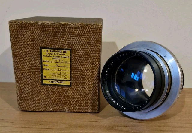 RARE VINTAGE DALLMEYER Super-six f= 4" FOC Anastigmat F/1.9 Lens ...