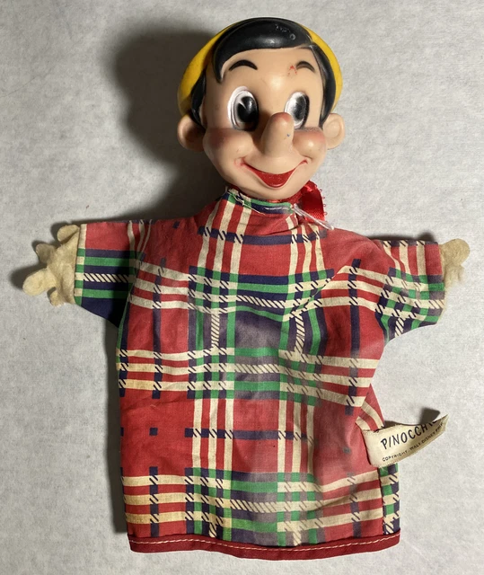 1950S WALT DISNEY Pinocchio Hand Puppet with Original Tag: Gund Mfg. Co ...