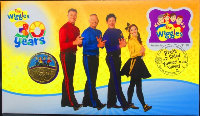 2021 30 YEARS of the Wiggles Next Gen Wiggly Australian 30c Coin PNC ...