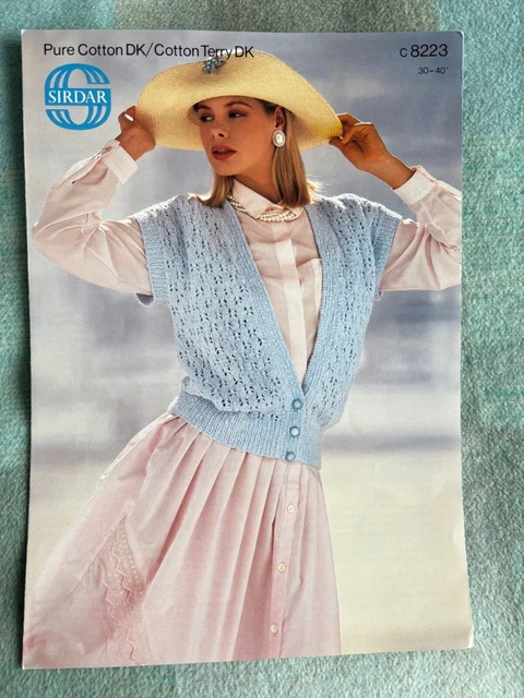 SIRDAR DK KNITTING pattern for a Ladies v neck waistcoat with three ...