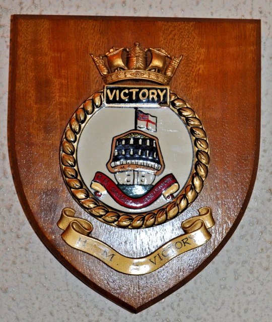 RN BARRACKS PORTSMOUTH HMS Victory wall shield plaque crest Royal Navy ...