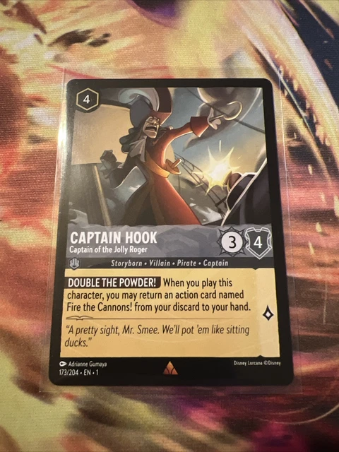 LORCANA CAPTAIN HOOK Captain of the Jolly Roger 173/204 Non-Foil First ...