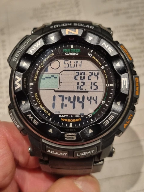 CASIO PRO TREK PRW-2500-1ER Solar Triple Sensor. Immaculate. Full Set ...