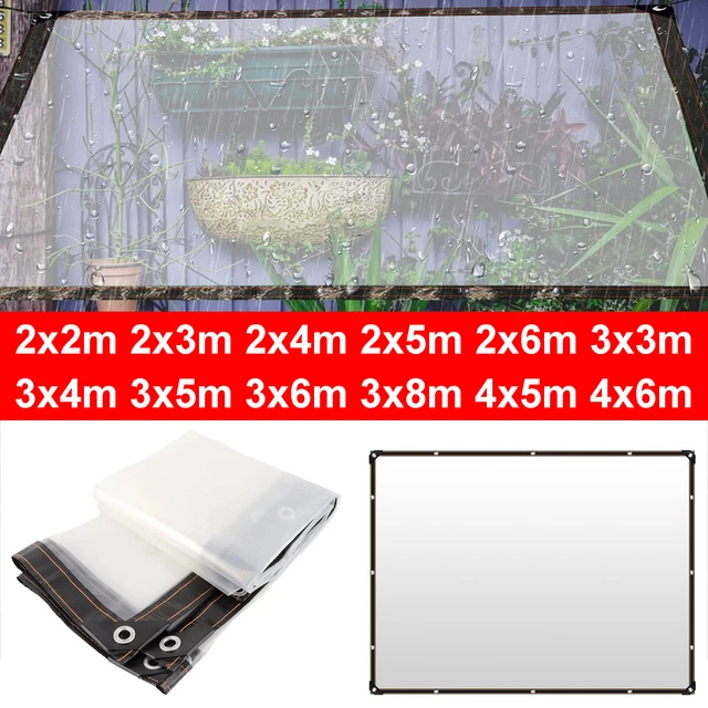 TRANSPARENT PLANE MIT Ösen Gewächshaus Folie Gartenplane Schutzplane ...