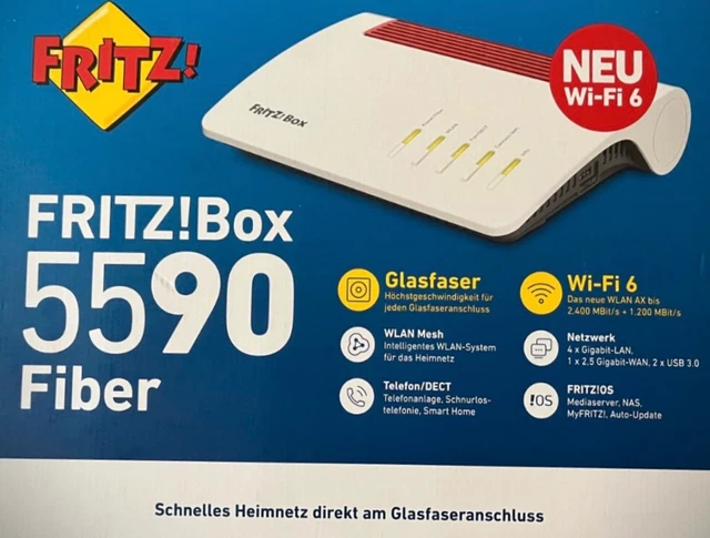 AVM FRITZ!BOX 5590 Fiber Wi-Fi 6 AX Glasfaser-Router - 20002981 XGS PON ...