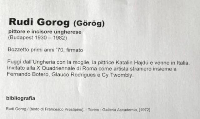 RUDI GOROG DISEGNO a feltro, anni '70, firmato EUR 69,00 - PicClick IT