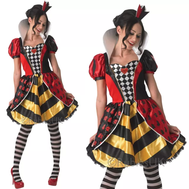 Queen Of Hearts Costume Women Halloween Alice Wonderland Adult Plus