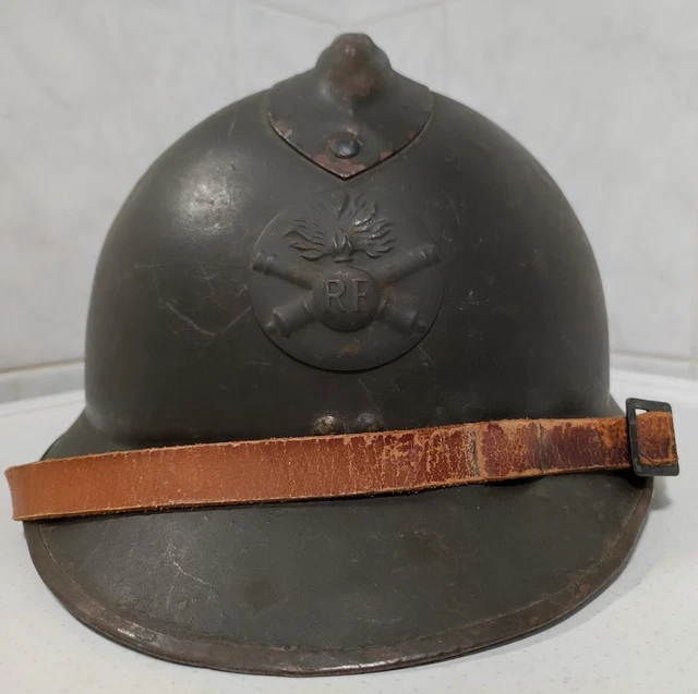 ORIGINAL WW2 CASQUE M26 Adrian ARTILLERIE insigne M37 type LIBERATION ...
