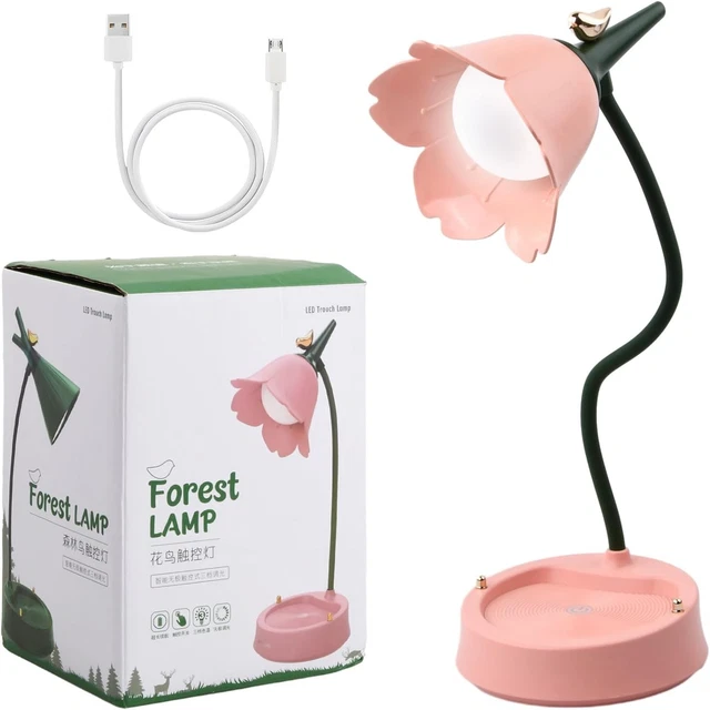 LED DESK LAMP - Rechargeable, 3 Color Modes Dimmable Table Light, White ...