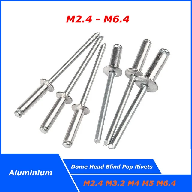 ALUMINUM POP RIVETS Dome Head Blind Rivet Open End 2.4mm 3.2mm 4mm 5mm ...