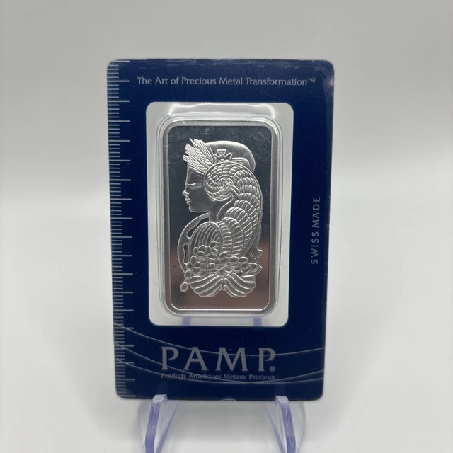 PAMP ASSAY CARD Suisse Lady Fortuna 0,999 fine barre d'argent 1 once ...