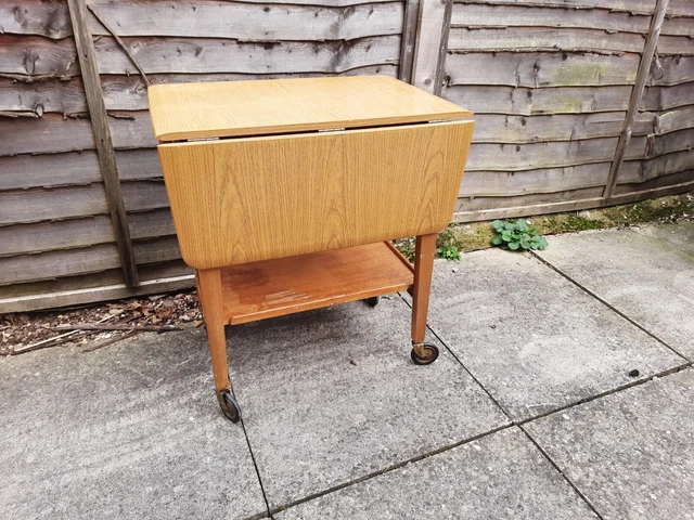 MID CENTURY TEA Cocktail drinks trolley drop leaf table Vintage style ...