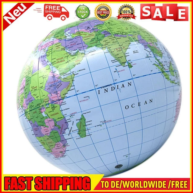 Kids Geography Toy Tobar Inflatable Globe - 28cm Blow Up World Map ...