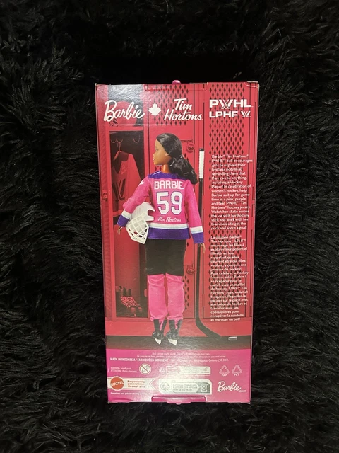 BARBIE TIM HORTONS PWHL 2025 Doll Pink Purple Teal Jersey + Stick/ Puck ...