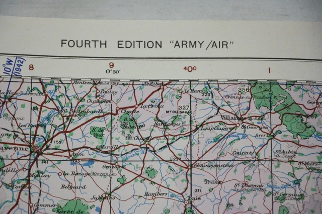 DDAY MAP AIBORNE SOE SAS MAP Normandy special dday reinforced map WW2 ...