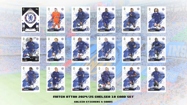 TOPPS MATCH ATTAX 2024/25 2025 Chelsea FC Full Team Set All 18 Cards £9 ...