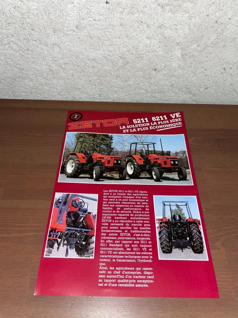 BROCHURE PROSPEKT PROSPECTUS TRACTEUR ZETOR 5211/6211 tractor-traktor-ursus-ih EUR 9,99 ...