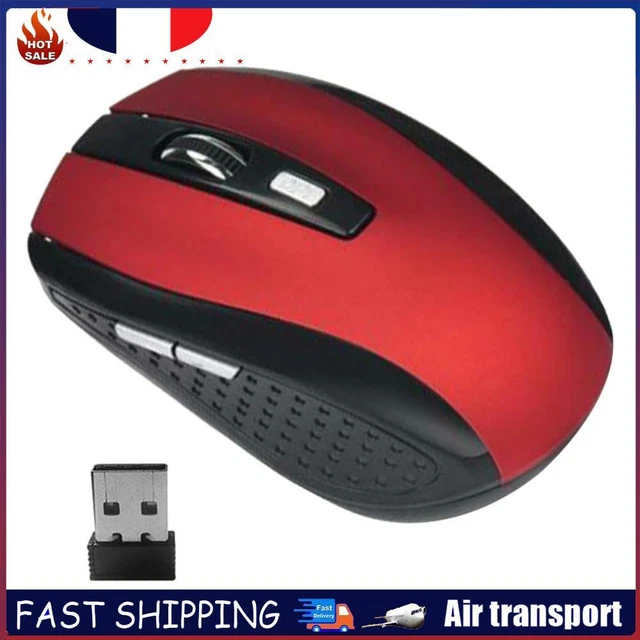 2.4GHZ WIRELESS OPTICAL Mouse 6 Buttons USB Receiver 2000 Mice (Red) FR ...