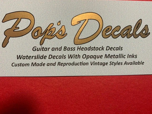 MOSRITE VENTURES MODEL II Guitar Headstock Waterslide Decals Gold or ...