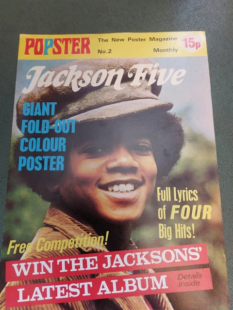 RARE VINTAGE POPSTER Magazine 1972 JACKSON 5 Giant Poster Music Star ...