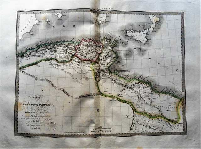 1829 ORIGINAL GRAVURE Mappa Geografica.Africa Propria...Numidia ...