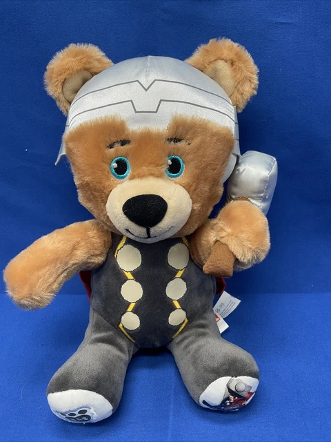 BUILD-A-BEAR MARVEL MEGA Minis - Thor- Stuffed Plush Bear 9” Grey Super ...