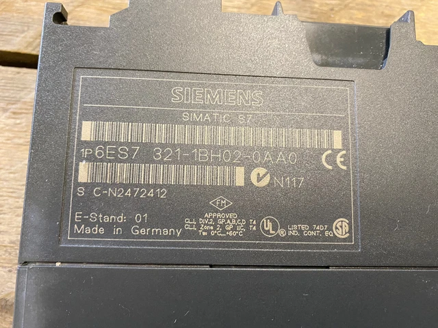 SIEMENS SIMATIC S7-300, Digital Input Sm 321 - 6ES7321-1BH02-0AA0 Mint ...