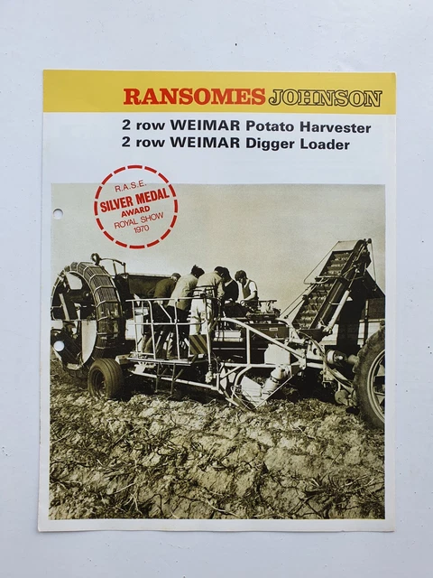 RANSOMES JOHNSON 2 Row Weimar Potato Harvester & Digger Loader Sales ...