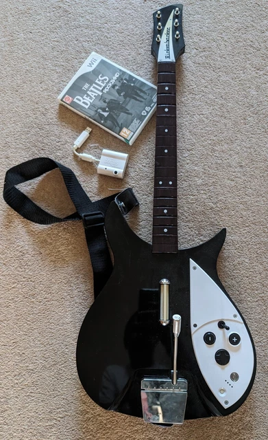 NINTENDO WII ROCK Band Beatles John Lennon Rickenbacker Guitar (+ dongle) & Game £41.01 ...