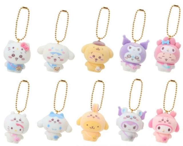 CHIIKAWA × SANRIO – Chiikawa Flocked Mascot Charm Japan 2025 Complete ...