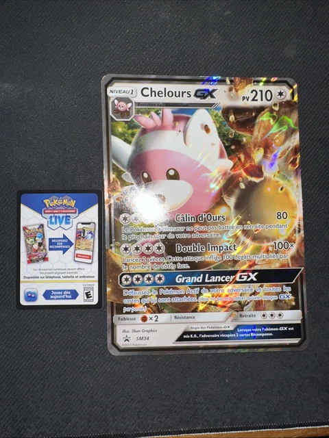 CARTE POKÉMON CHELOURS GX - JUMBO - Promo SM34 - Sortie de coffret - FR ...