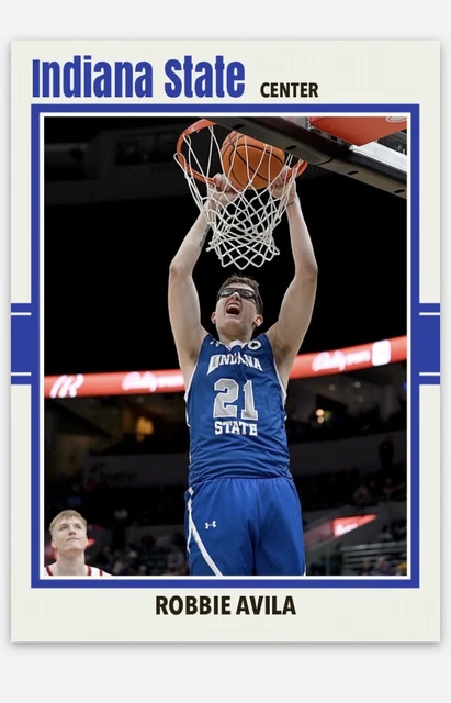 CARTE DE BASKETBALL Robbie Avila Indiana State ! NCAA ! NBA Draft ...