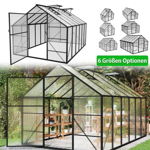GEWÄCHSHAUS GARTENHAUS TREIBHAUS inkl Fundament Fenster Tomatenhaus ...
