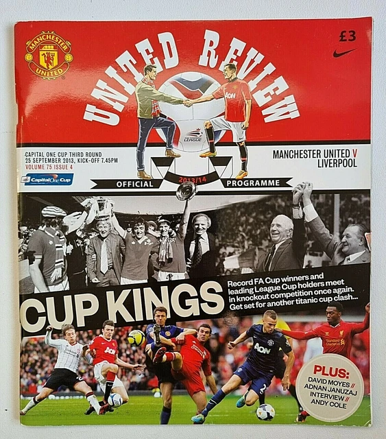 MANCHESTER UNITED REVIEW Program Vs Liverpool Capital Cup 3rd Round 25 ...